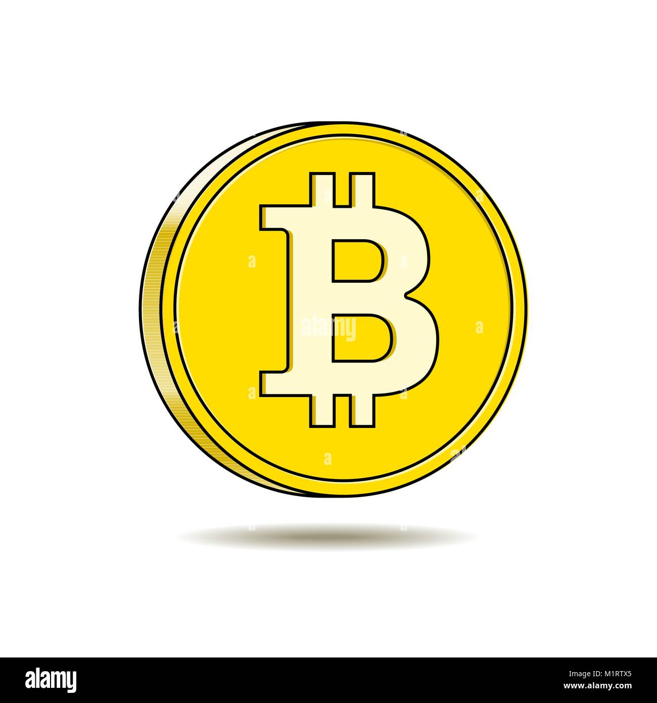 Golden bitcoin digital cryptocurrency, vector illustration Stock Vector ...