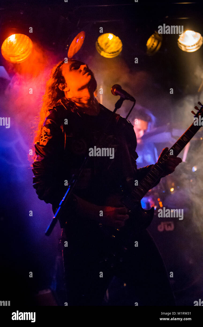 Norway, Bergen - September 30, 2017. The Norwegian death metal band ...