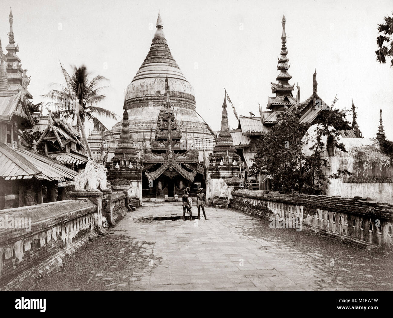 c.1870 - monastery in Burma, India Stock Photo - Alamy