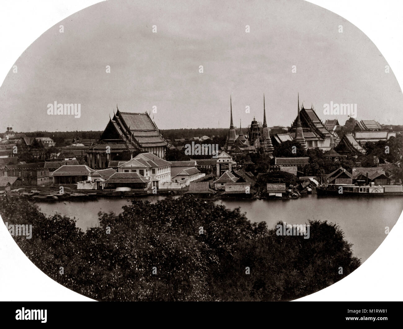c.1880 South East Asia - view of Bangkok Siam Thailand Stock Photo - Alamy
