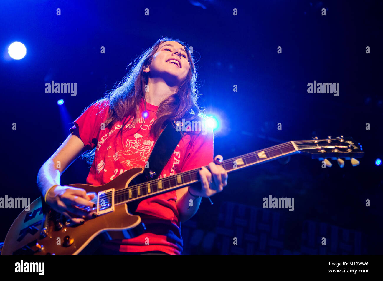 The American pop rock band HAIM performs a live concert at USF Verftet ...