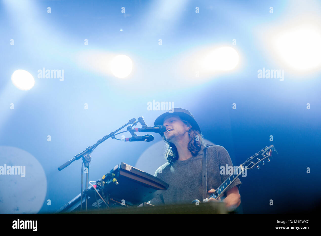 The Canadian indie rock band Half Moon Run performs a live concert at ...