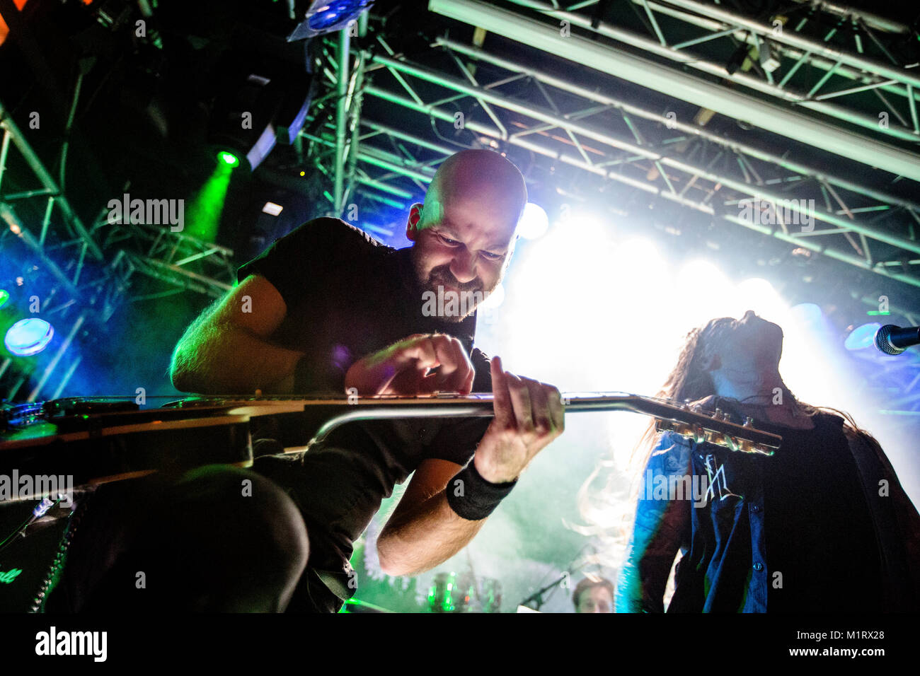 The Norwegian Viking black metal band Helheim performs a live concert ...