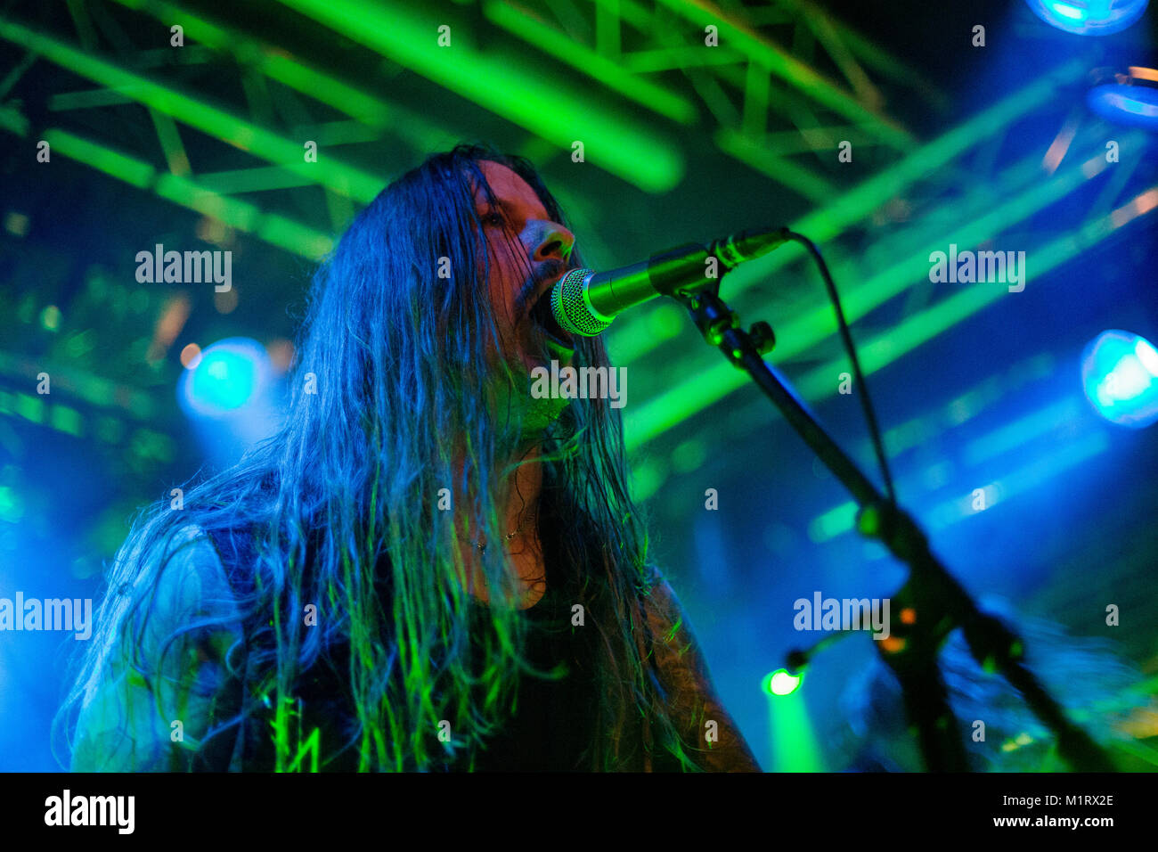 The Norwegian Viking black metal band Helheim performs a live concert ...