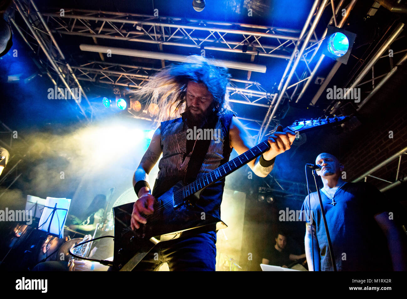 The Norwegian Viking black metal band Helheim performs a live concert ...
