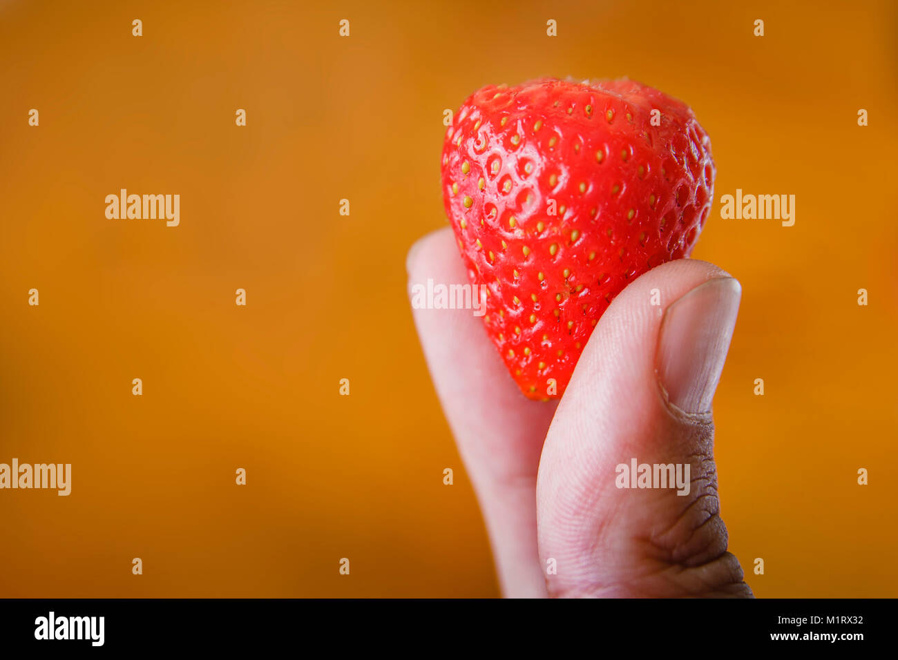 Strawberries in hand hi-res stock photography and images - Alamy