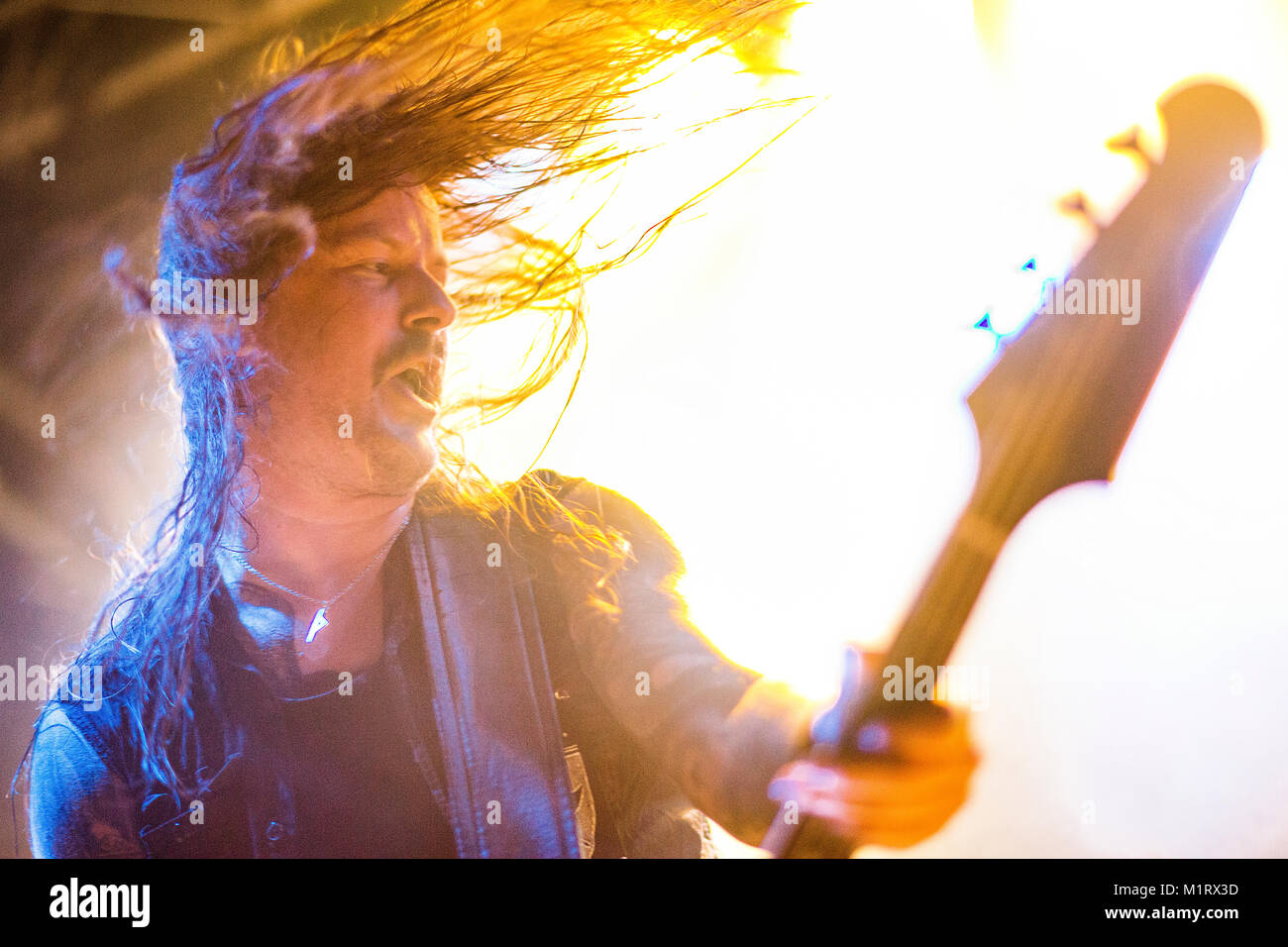 The Norwegian Viking black metal band Helheim performs a live concert ...