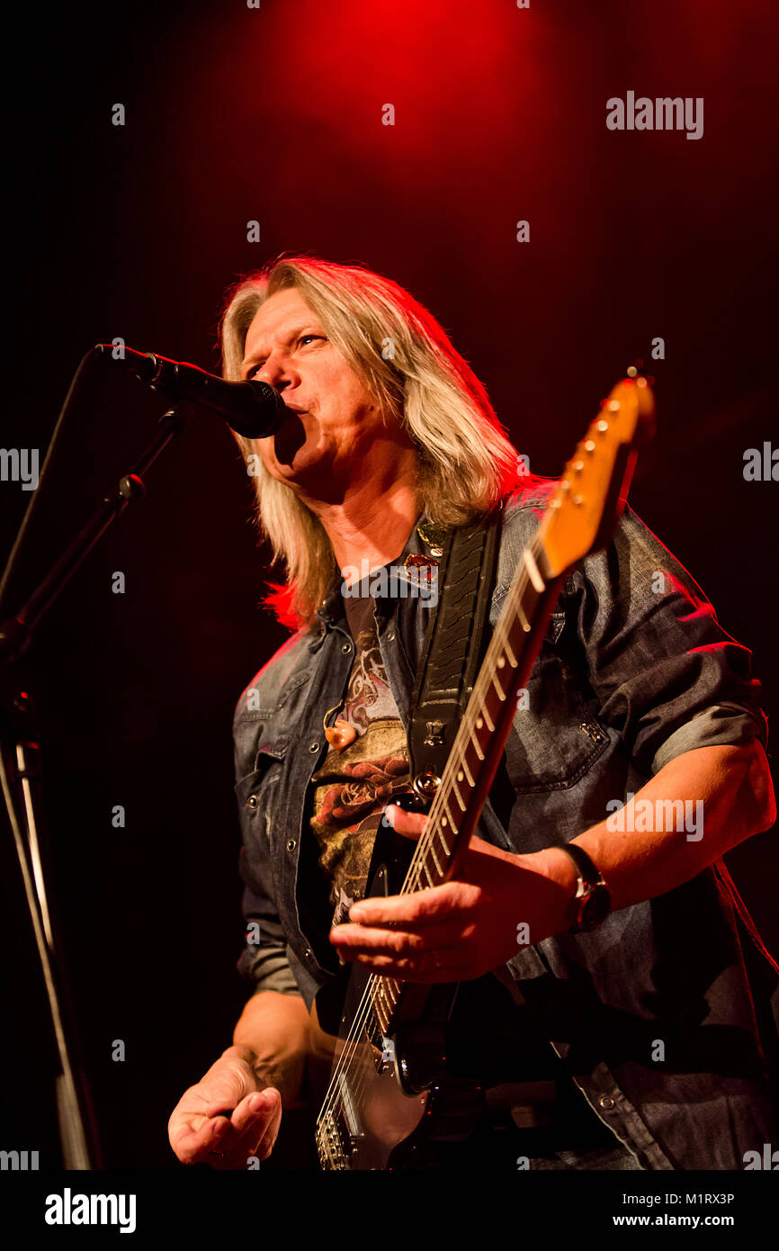 The Norwegian country rock band Hellbillies performs a live concert at ...