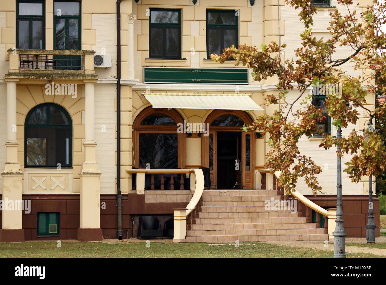 old building entrance autumn season Stock Photo - Alamy