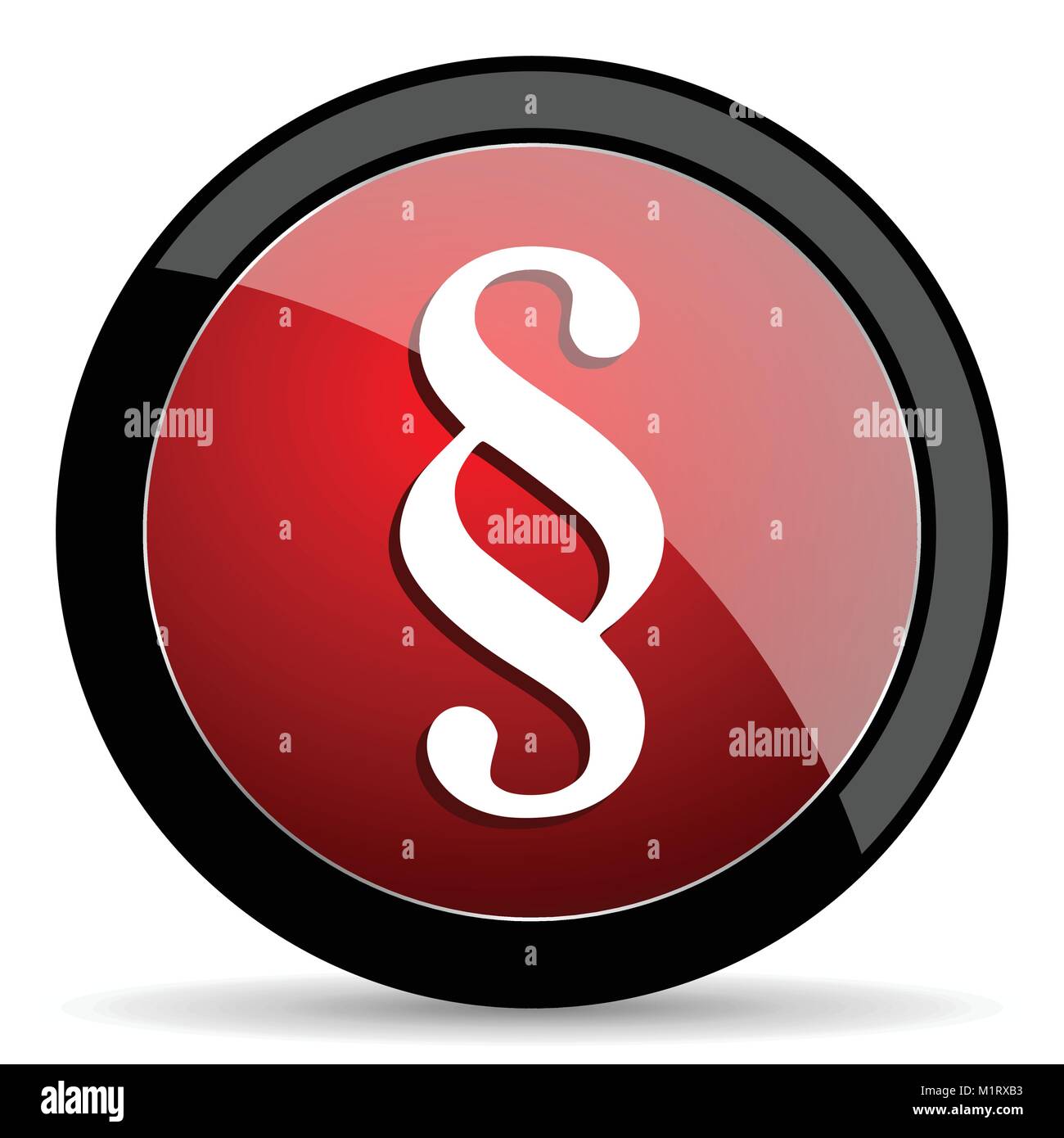 Paragraph vector icon. Modern design red and black glossy web and ...