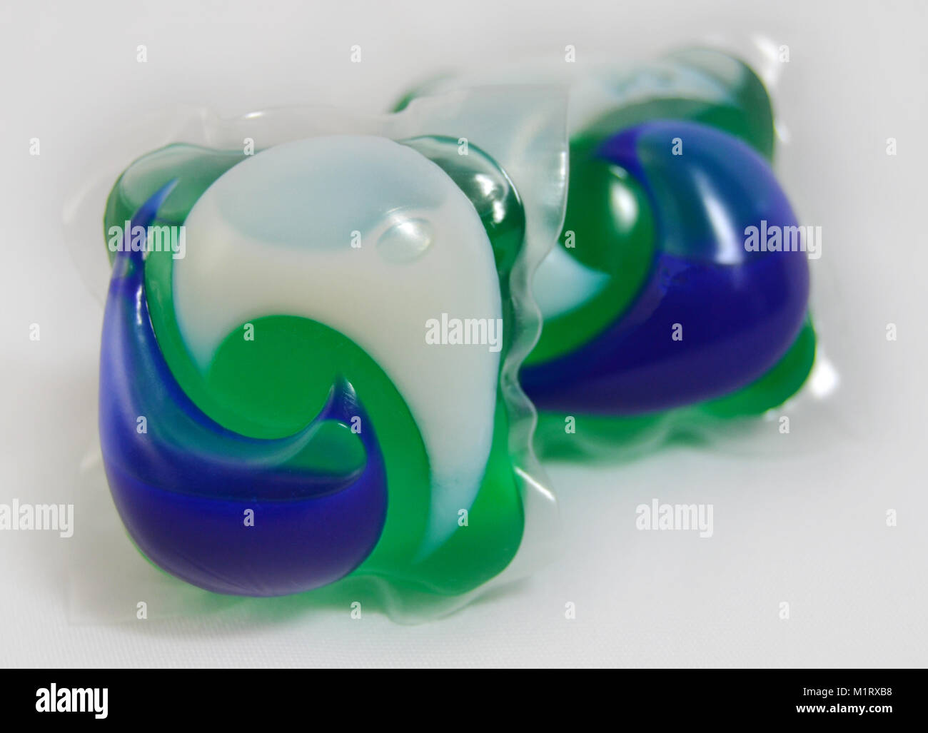 Two Tide Pods on White Background Close up Stock Photo - Alamy