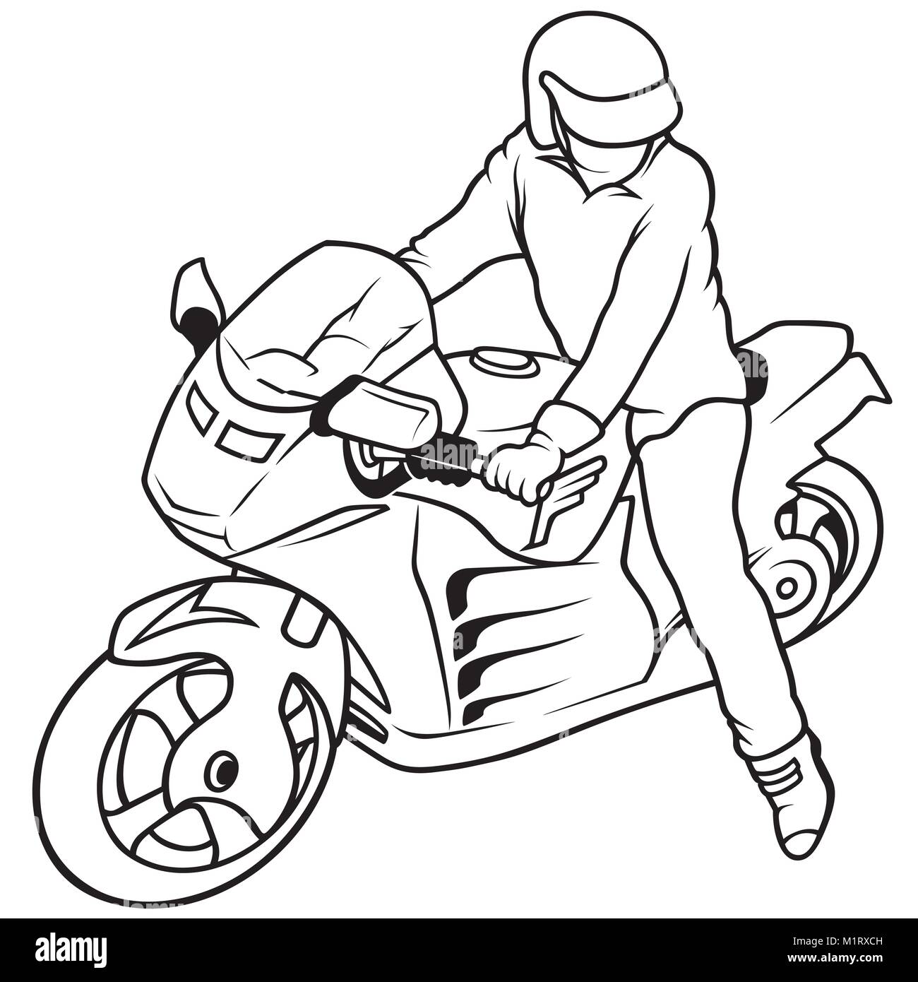 Motorcycle and Driver Stock Vector Image & Art - Alamy