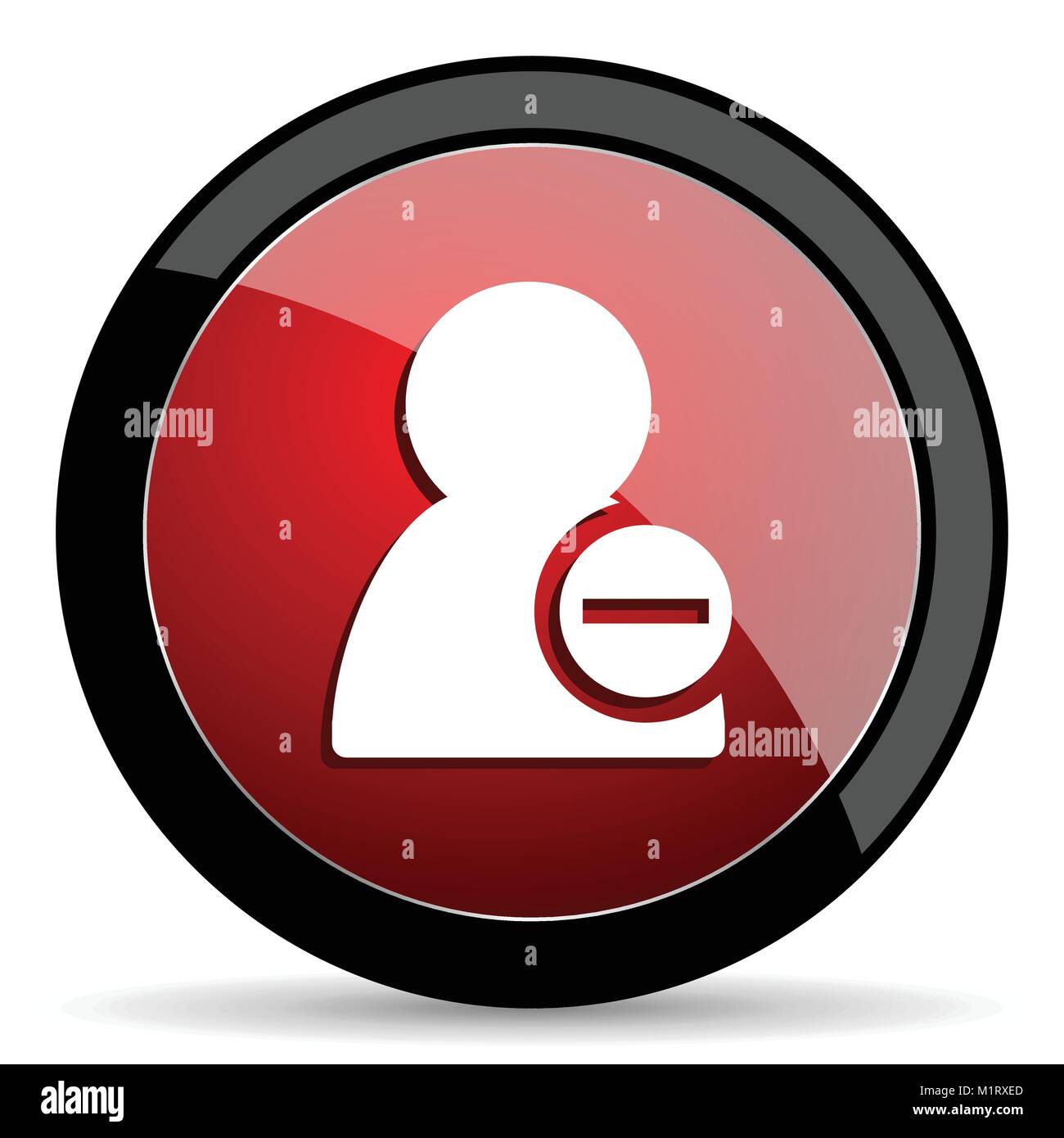 Remove contact vector icon. Modern design red and black glossy web and ...