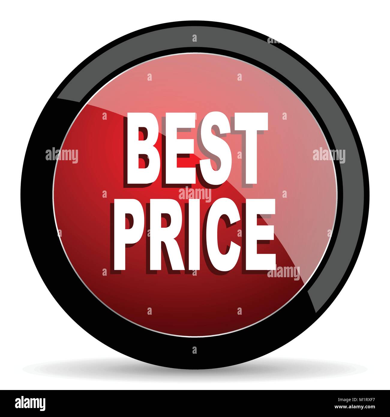 Best price vector icon. Modern design red and black glossy web and ...