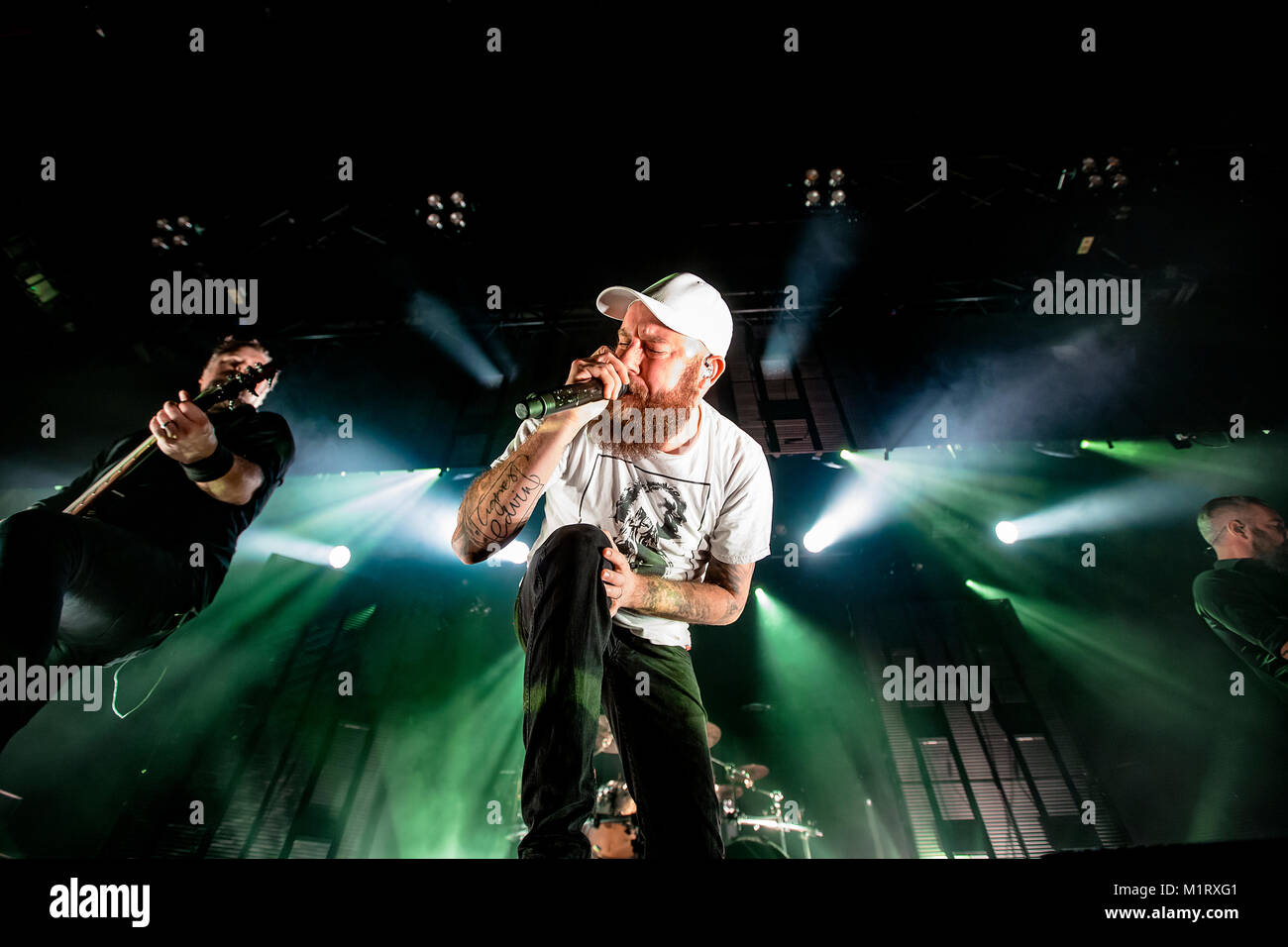 The Swedish melodic death metal band In Flames performs a live concert ...