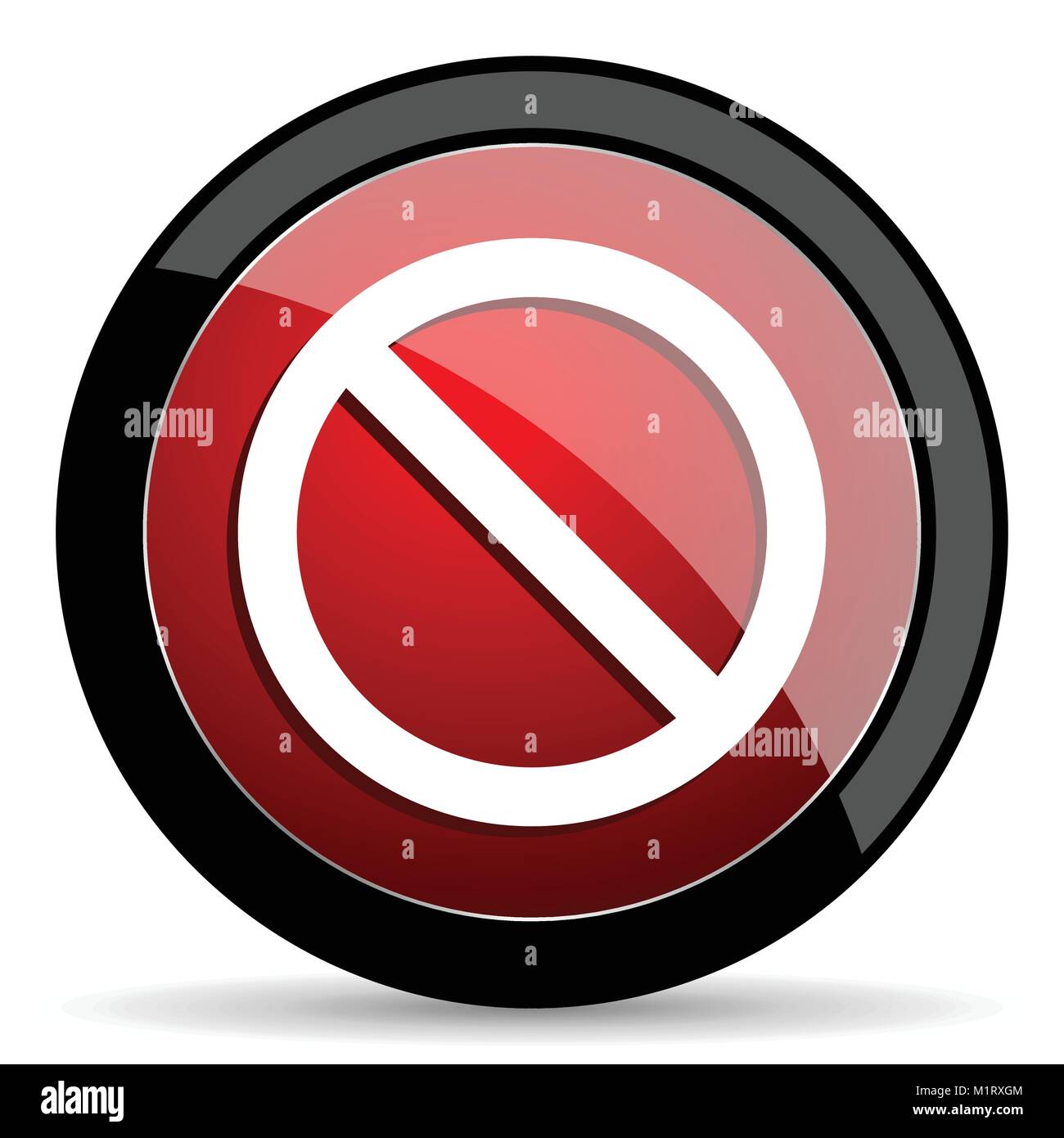 Access denied vector icon. Modern design red and black glossy web and ...