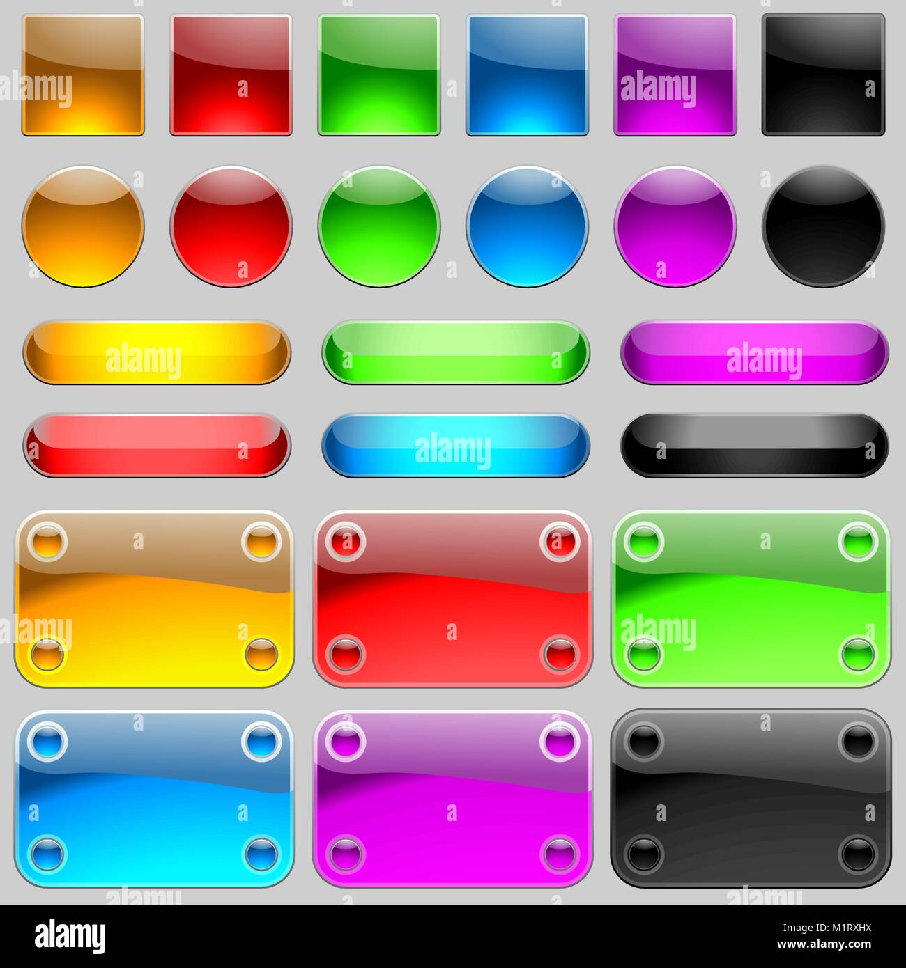 Reflective Plaques Buttons Stock Vector Image & Art - Alamy