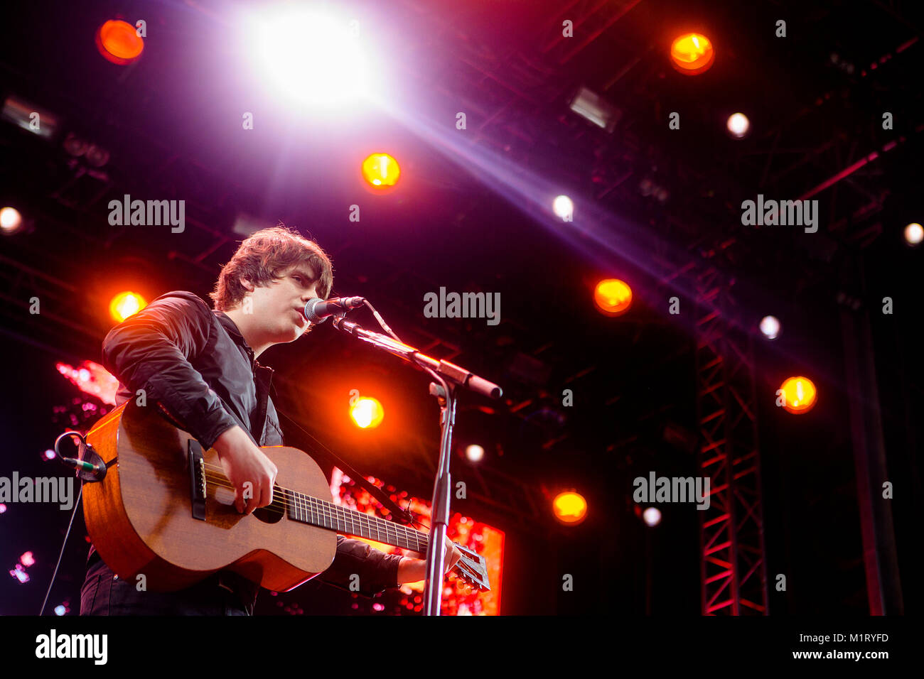 The English singer, songwriter and musician Jake Bugg performs a live ...