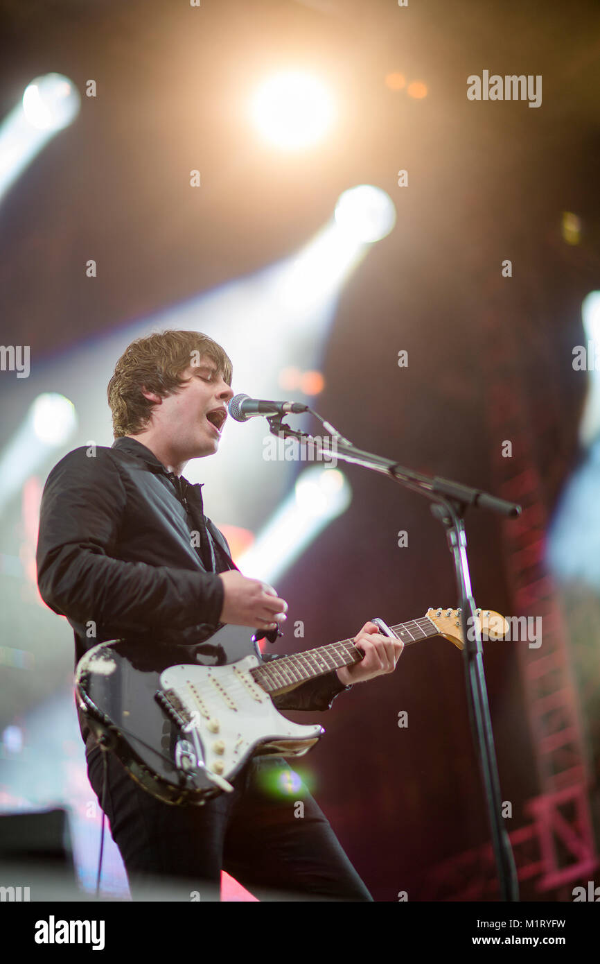 The English singer, songwriter and musician Jake Bugg performs a live ...