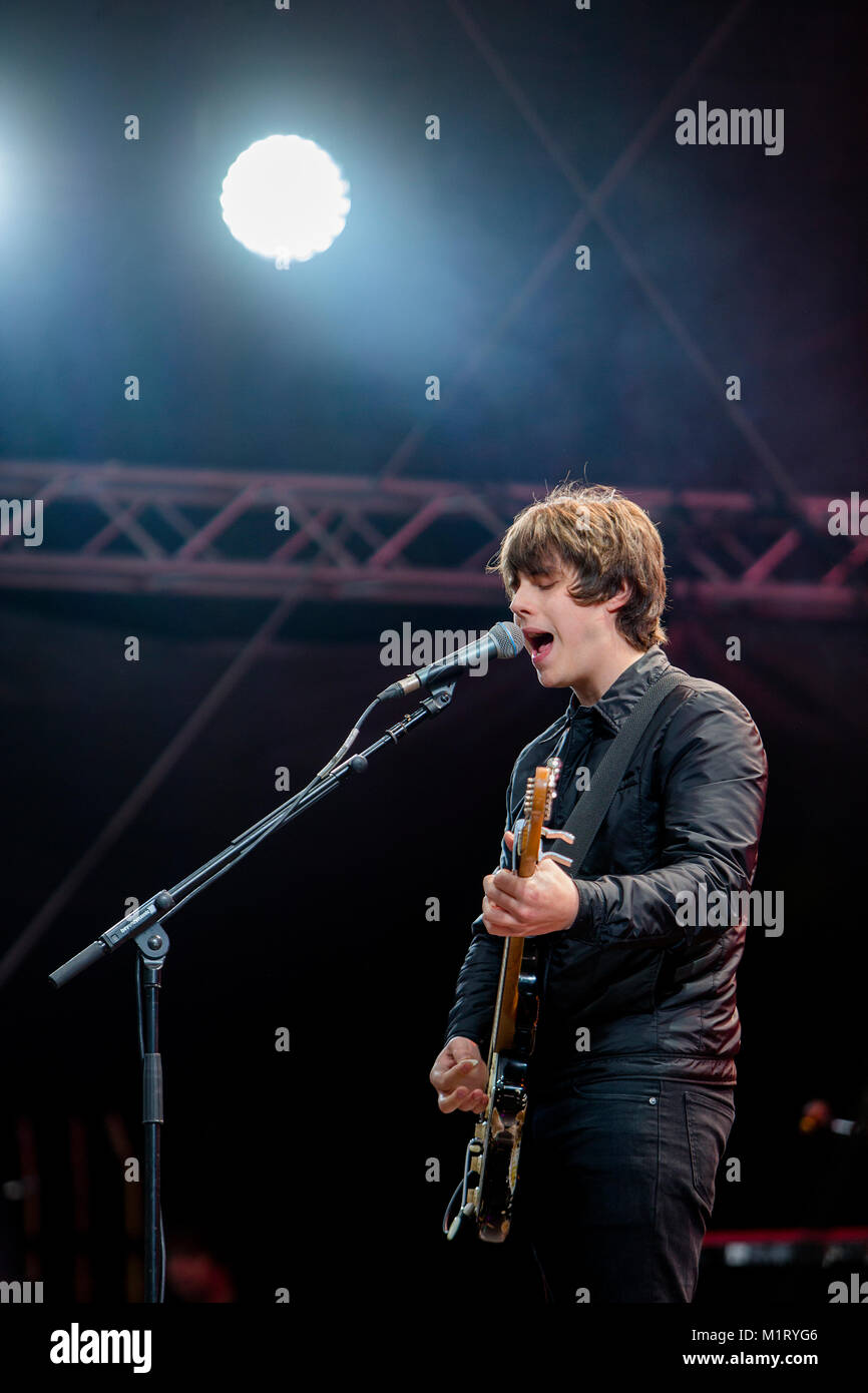 The English singer, songwriter and musician Jake Bugg performs a live ...
