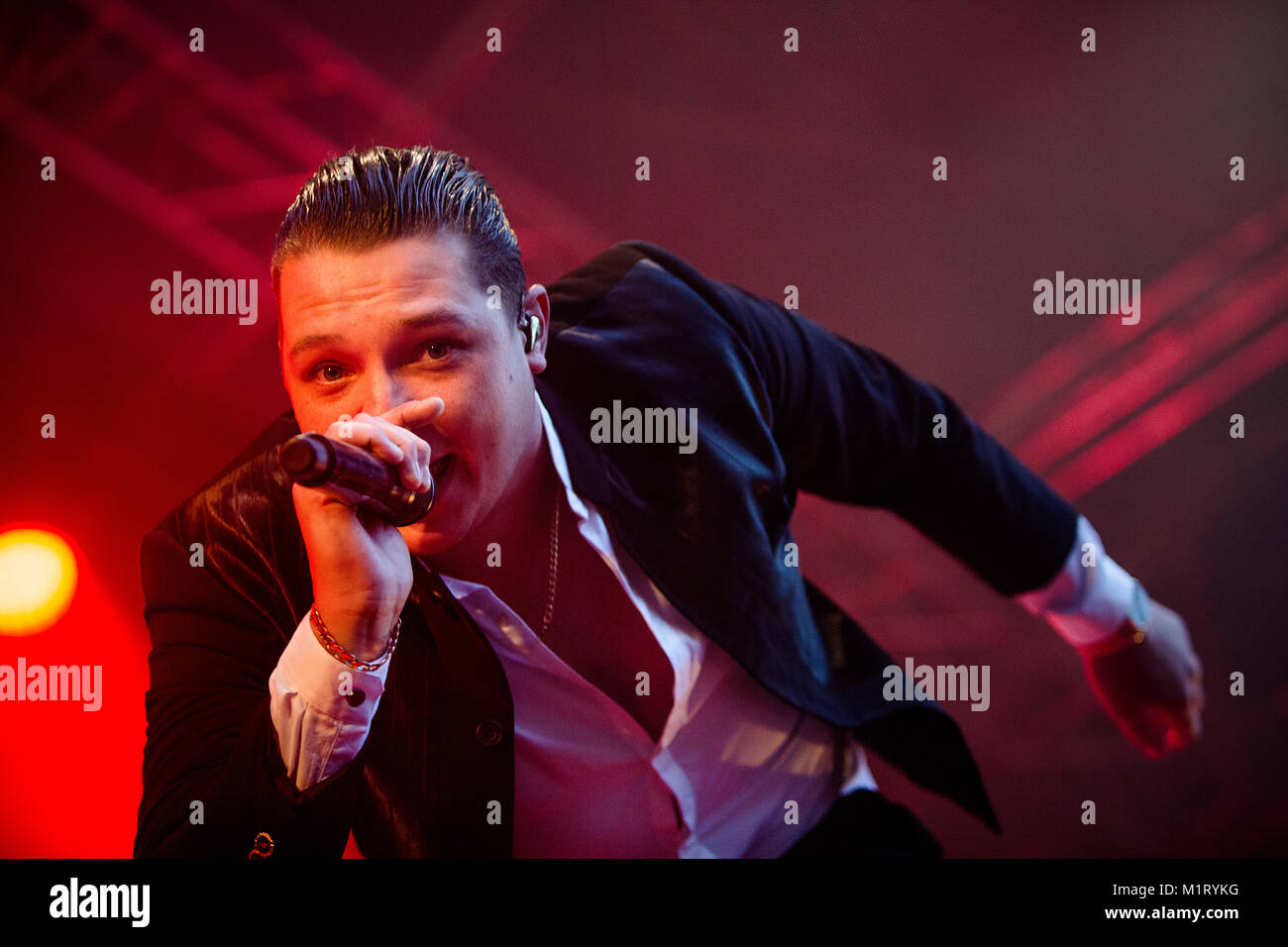 The English singer, songwriter and musician John Newman performs a live ...