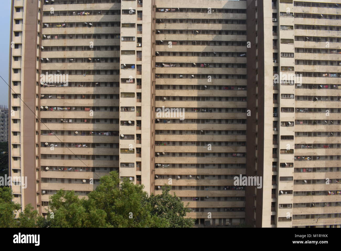 A close view of building tower looking awesome from another balcony ...