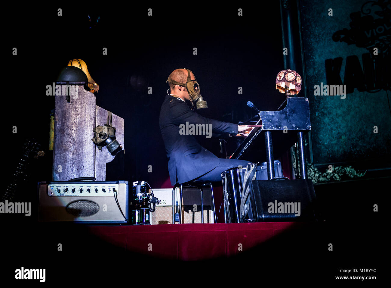 The Norwegian rock band Kaizers Orchestra performs a live concert at ...