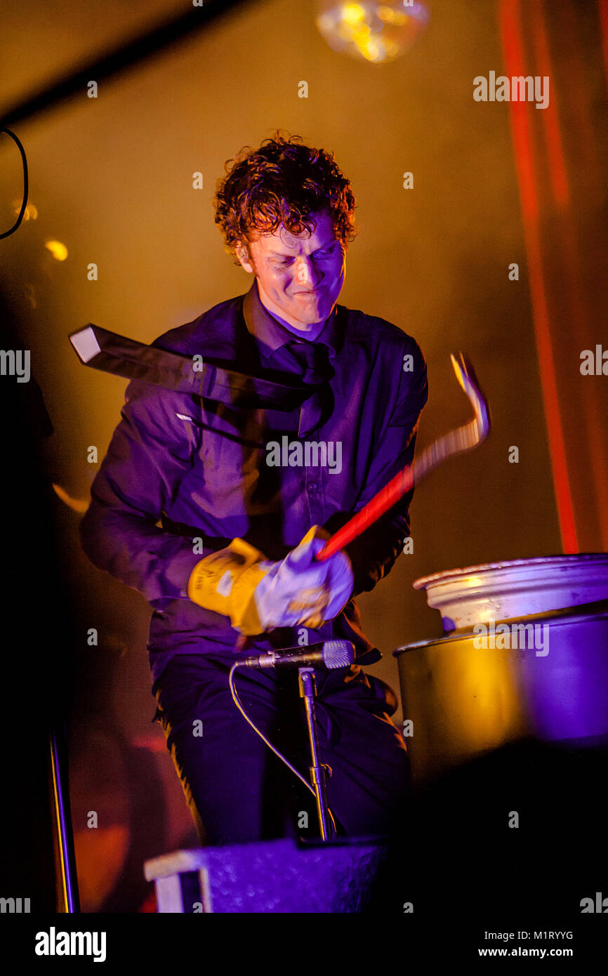 The Norwegian rock band Kaizers Orchestra performs a live concert at ...