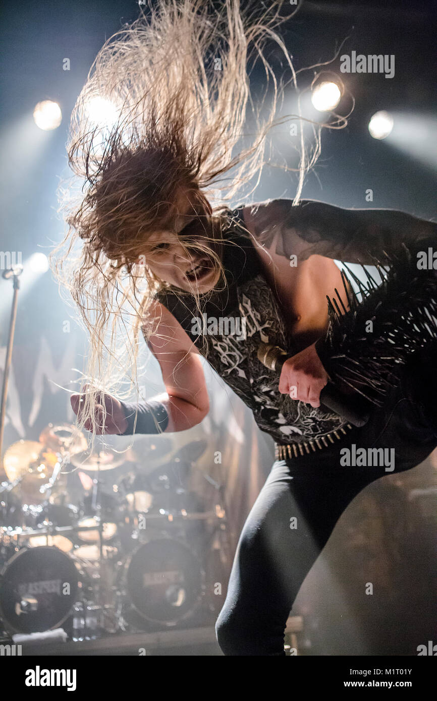 The Norwegian black metal band Kampfar performs a heavy metal festival ...
