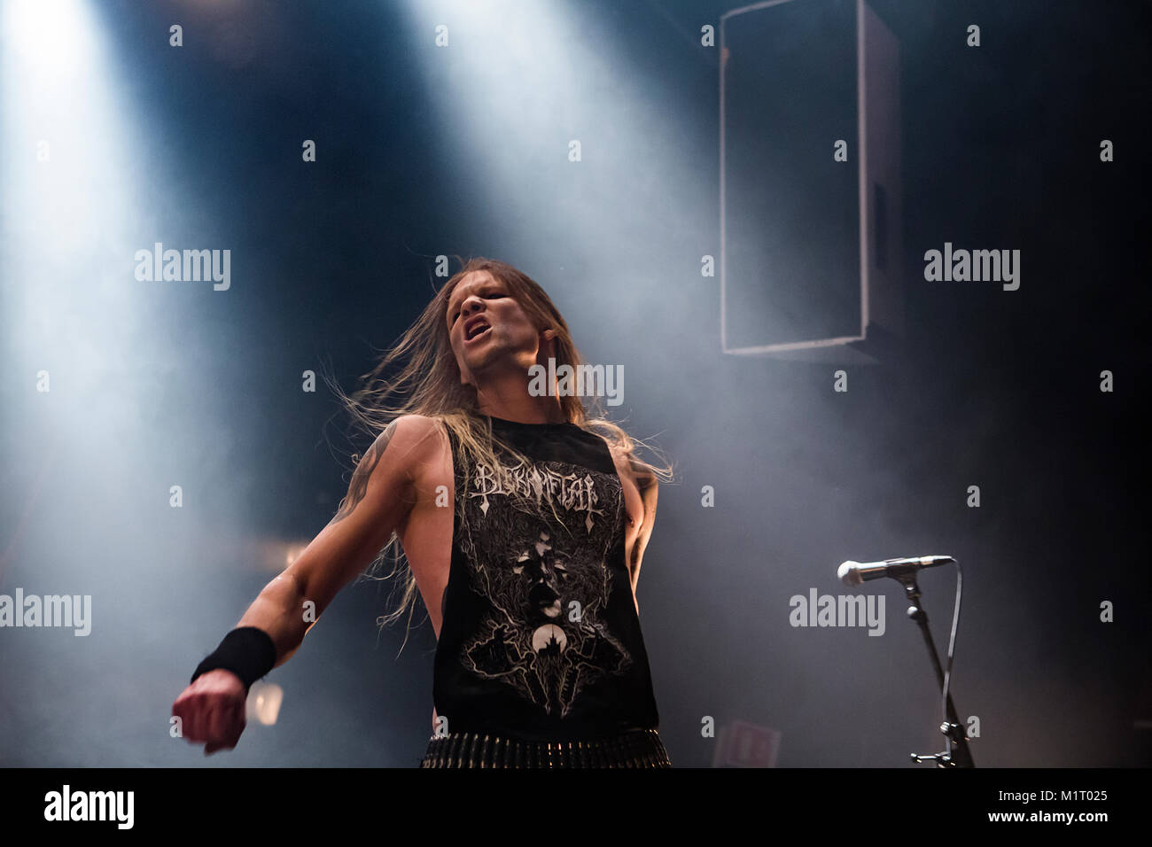 The Norwegian black metal band Kampfar performs a heavy metal festival ...