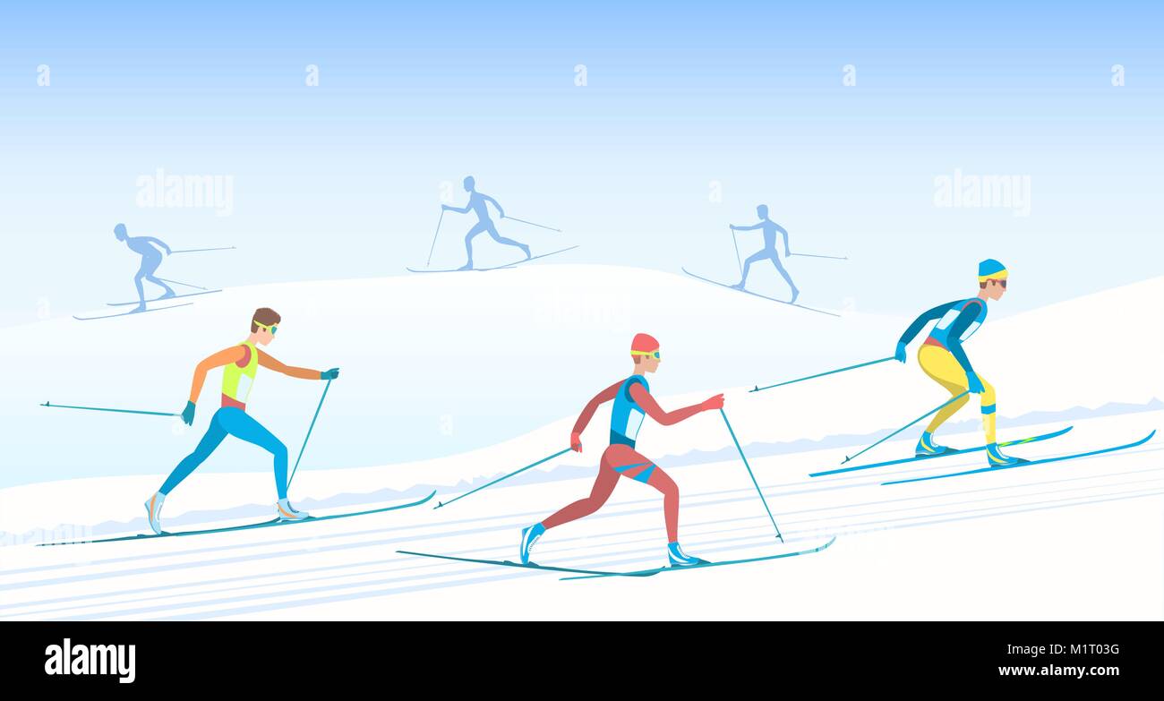 Cross country skiing Stock Vector Images - Alamy