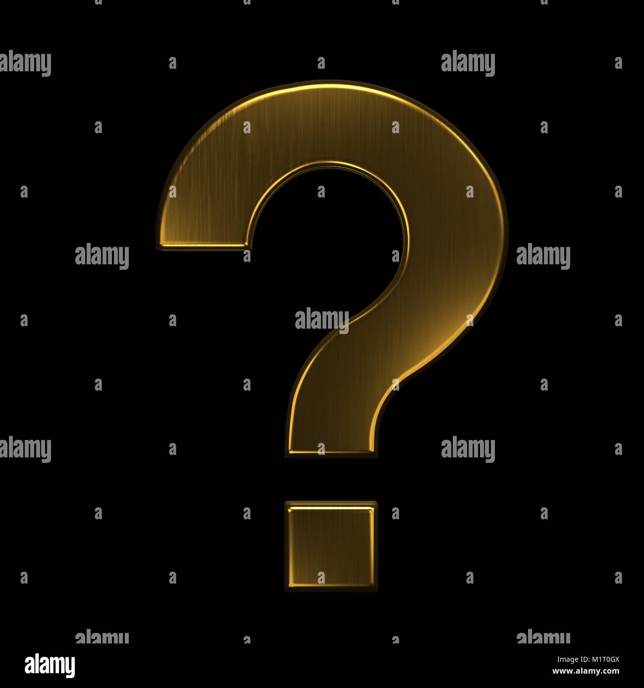 Question Mark Gold 3D rendering Illustration Stock Photo - Alamy