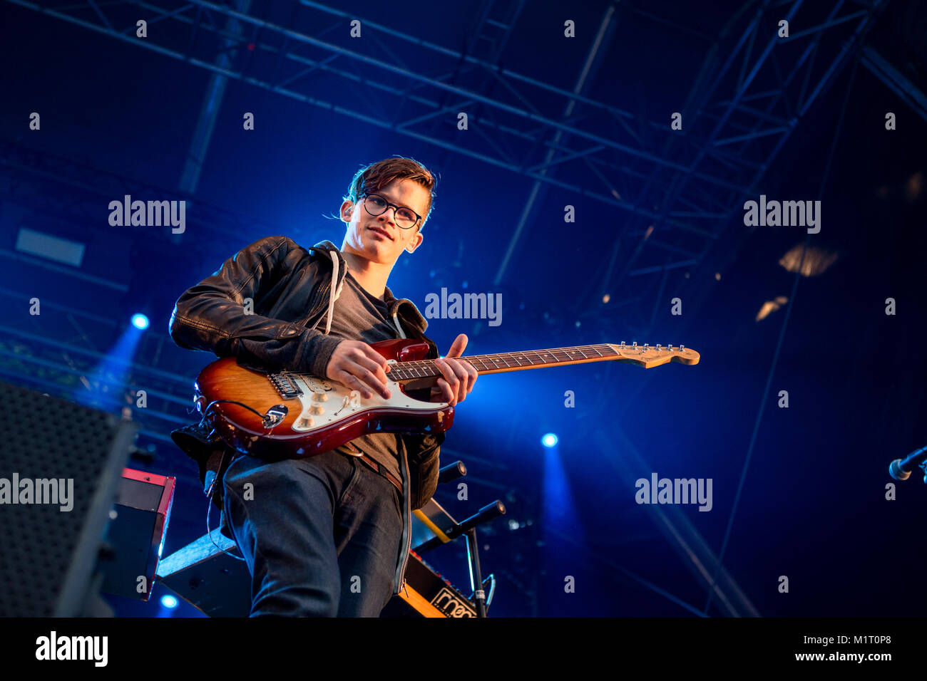 The Norwegian indie electronica band Lemaitre performs a live concert ...