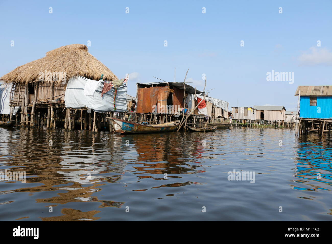 Ganvie a stilt village in Lake Nokoué in Benin, West Africa. People ...
