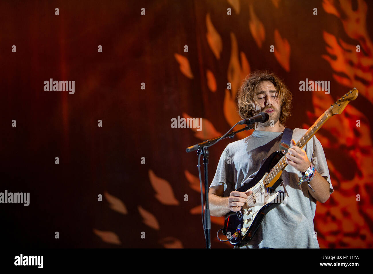 The Australian singer and songwriter Matt Corby performs a live concert ...