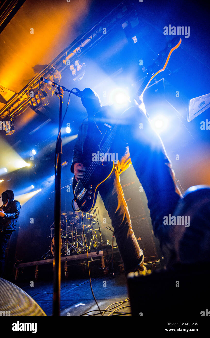 Norway, Bergen - August 24, 2017. The Polish black metal band Mgla ...