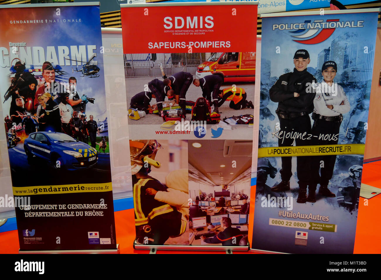 French Public Security services recruit volunteers, Lyon, France Stock ...