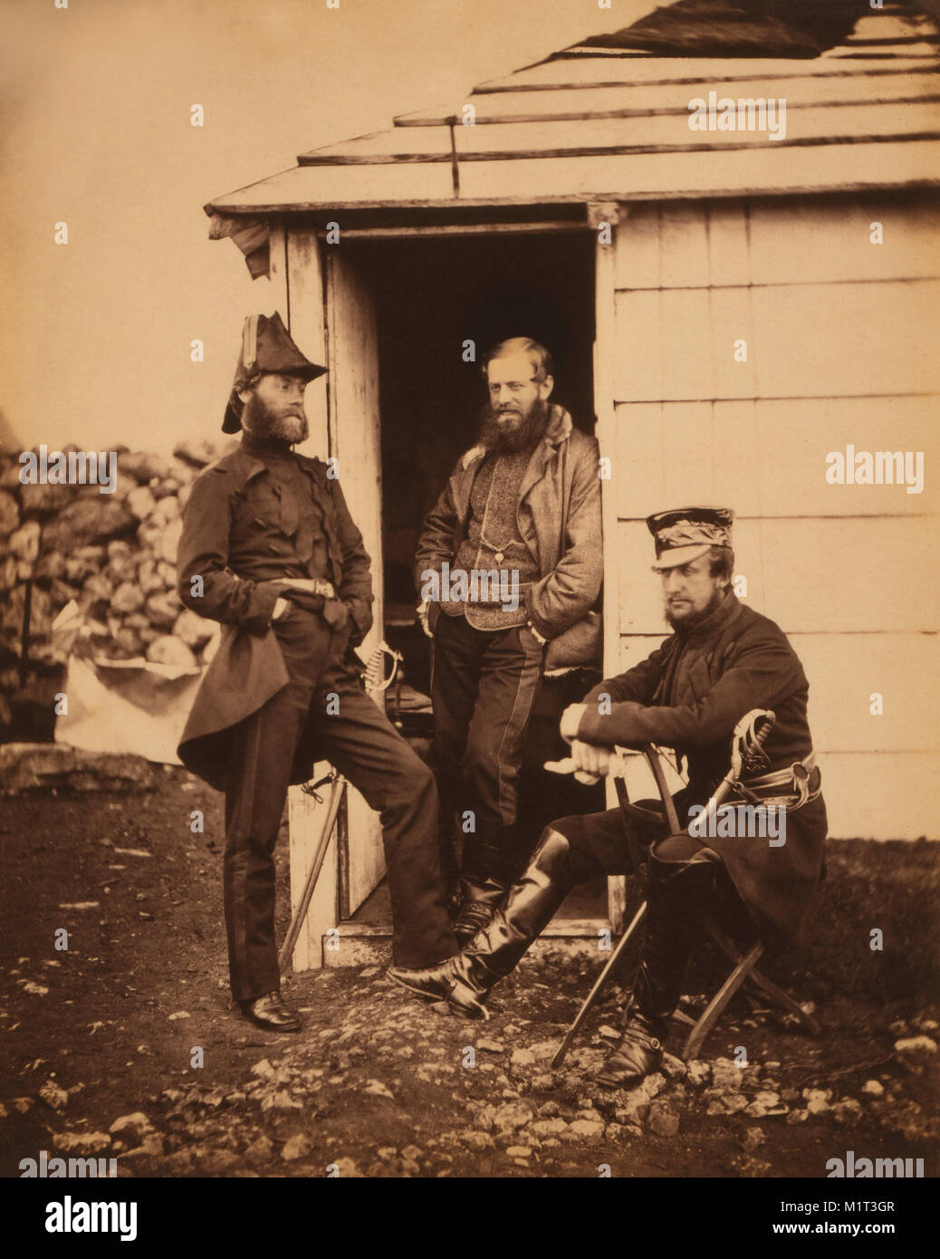 British Captains Arthur Ponsonby (r), Richard Pearson (center ...