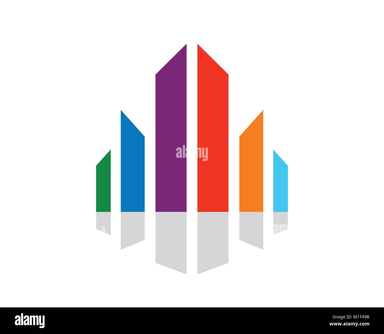 Abstract Cityscape Colorful Diversity Symbol Vector Graphic Logo Design ...