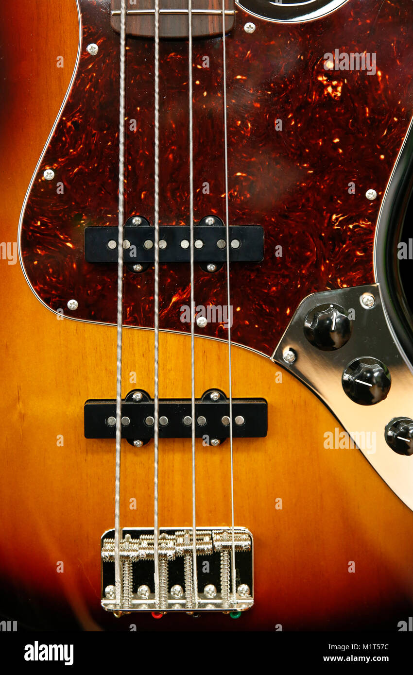 Detail of an electric guitar photographed in front view Stock Photo - Alamy