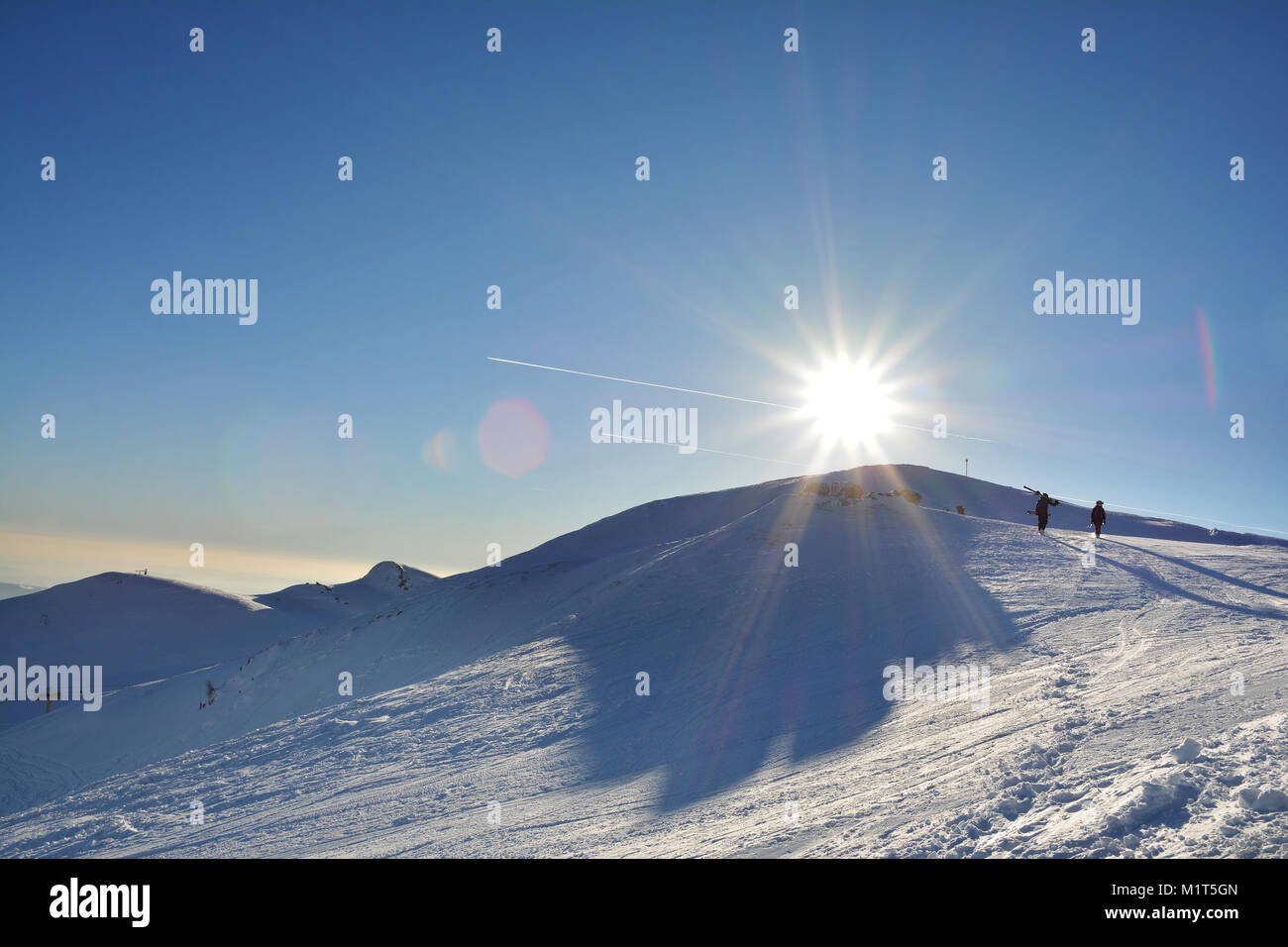 Beautiful winter view at 2000m altitude in Bucegi Mountains in Sinaia ...