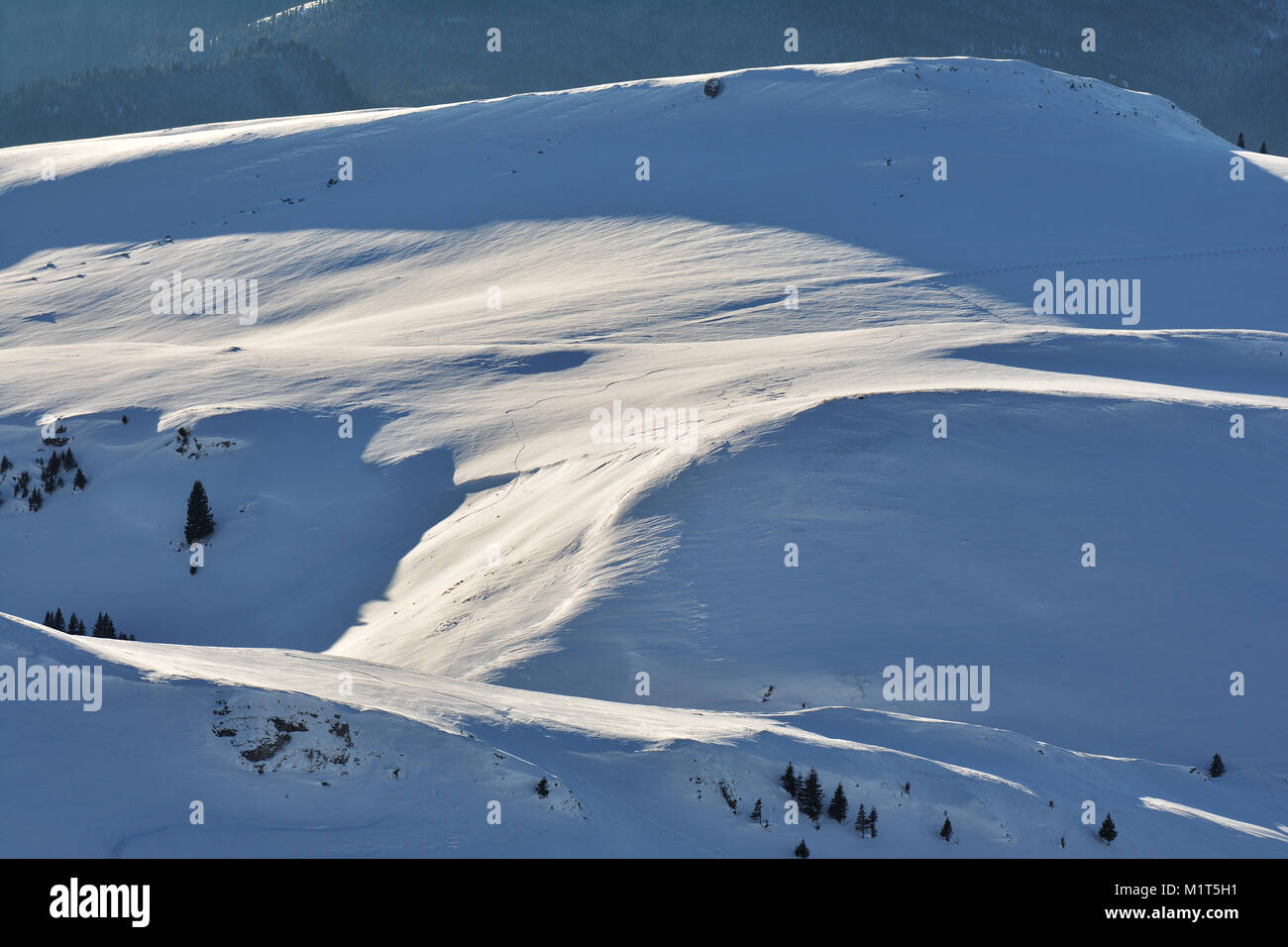 Beautiful winter view at 2000m altitude in Bucegi Mountains in Sinaia ...