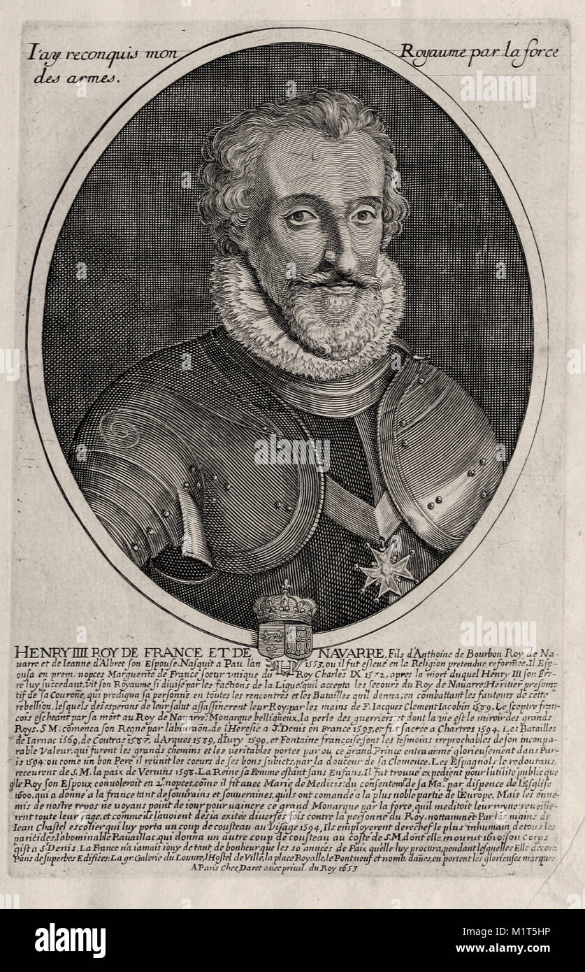Portrait of Henri IV - French engraving 17th century Stock Photo - Alamy