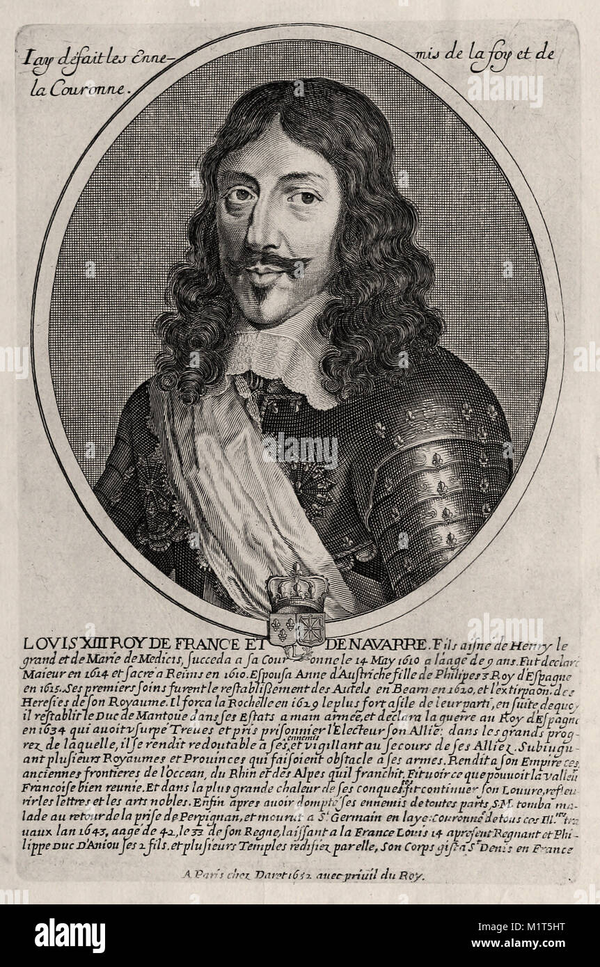 Portrait of Louis XIII - French engraving 17th century Stock Photo - Alamy