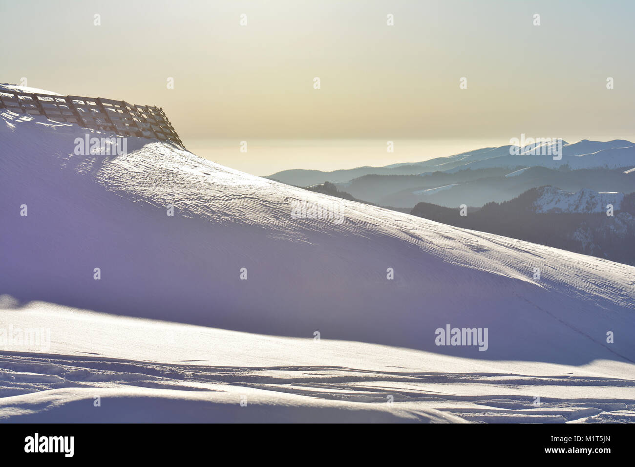 Beautiful winter view at 2000m altitude in Bucegi Mountains in Sinaia ...