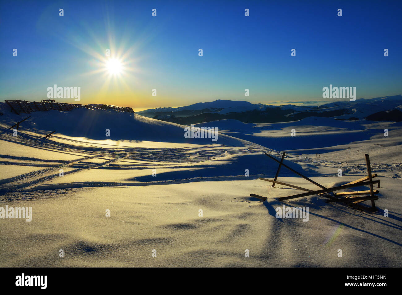 Beautiful winter view at 2000m altitude in Bucegi Mountains in Sinaia ...