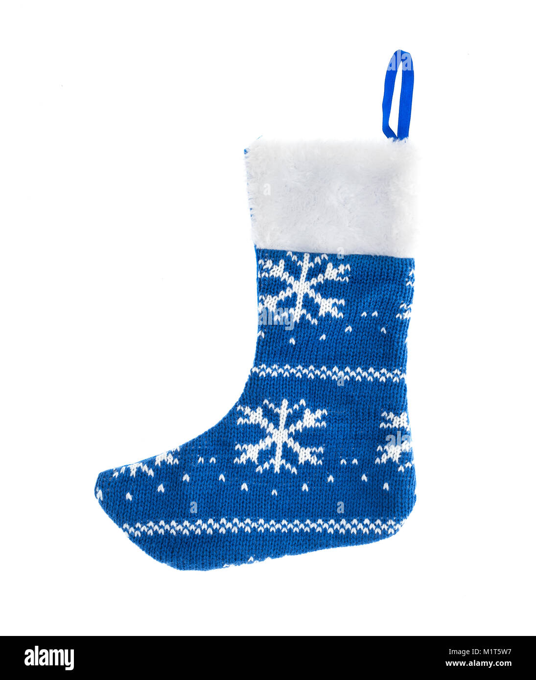 blue christmas stocking isolated on white background Stock Photo - Alamy