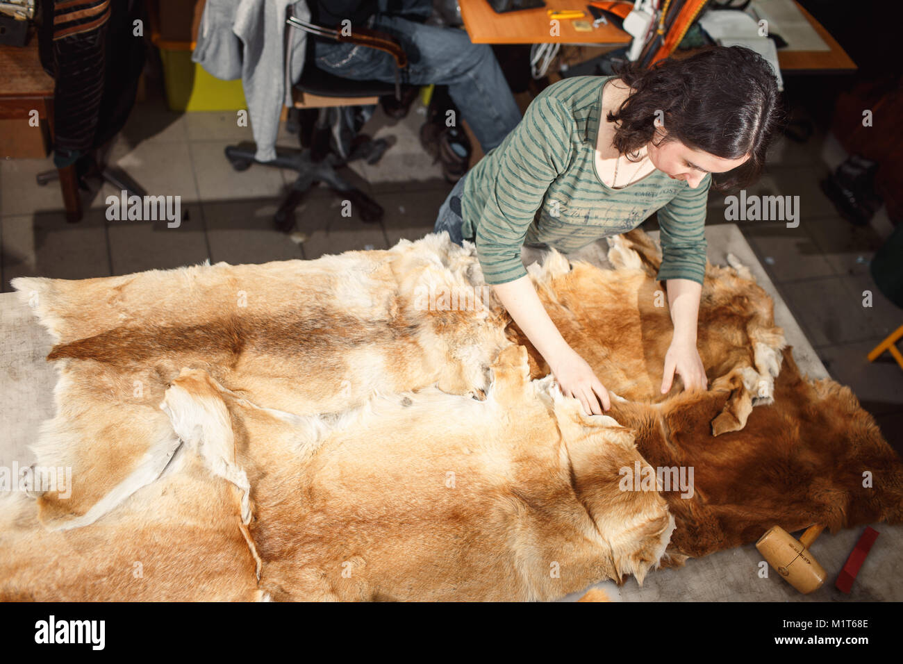Traditional leather making process handmade hi-res stock photography ...