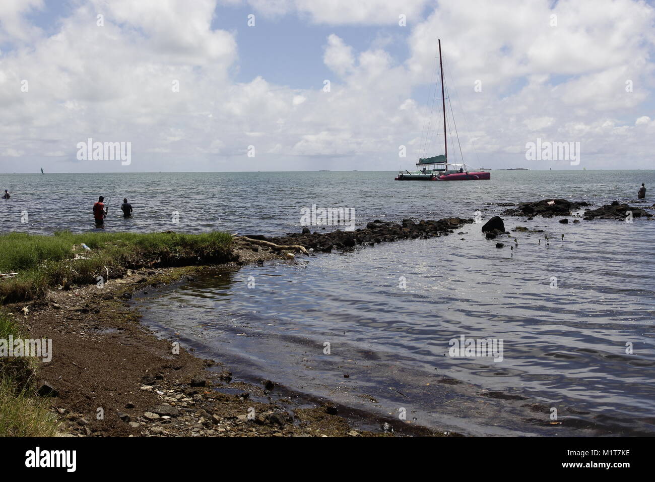 History of Mauritius: The Naval Battle of Grand Port - 1810 Stock Photo ...