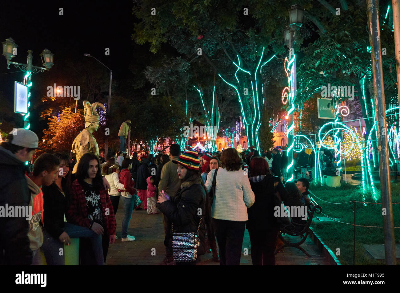 BOGOTA, COLOMBIA - DECEMBER 30, 2014: Christmas decoration in the ...